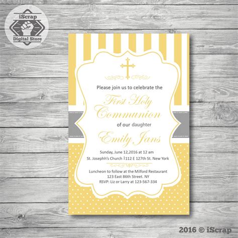 Invitación de primera comunion primera comunión invitación niño o niña