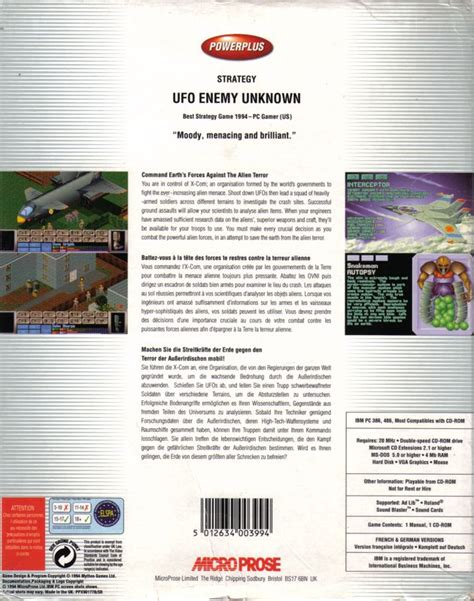 X COM UFO Defense Cover Or Packaging Material MobyGames
