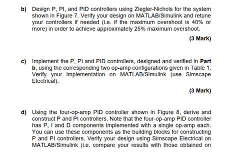 Solved Pid Controller Design And Op Amp Implementation V