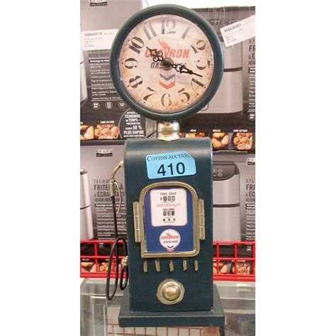 new metal chevron gas pump clock