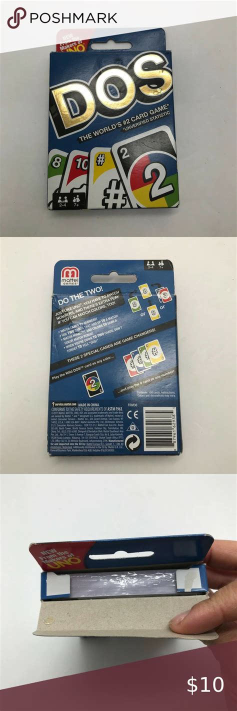 Nib Mattel Games Dos Card Game Card Games Mattel Cards