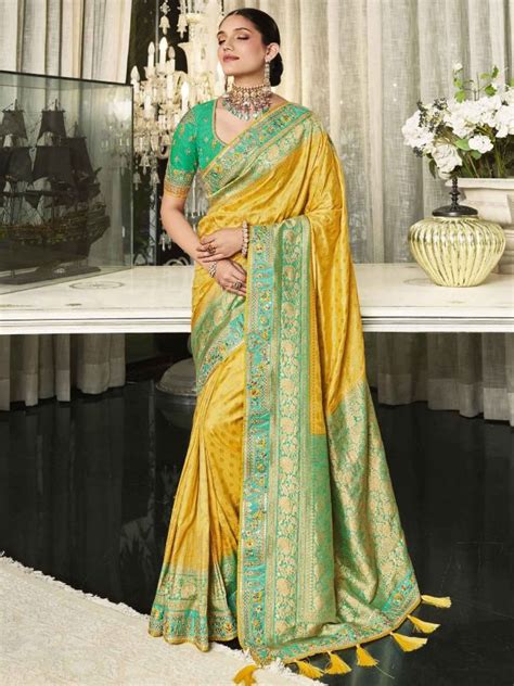 Peach Silk Embroidered Border Saree
