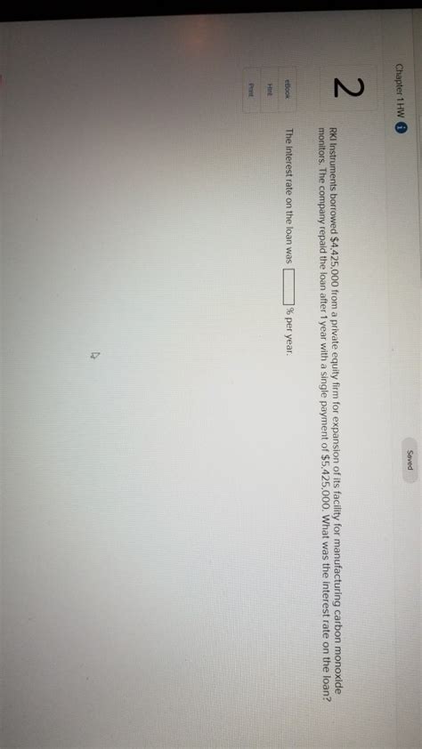 Solved Saved Chapter Hw Rki Instruments Borrowed Chegg