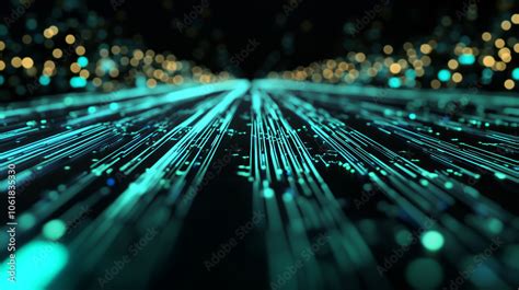 The Smooth Surface Of A Semiconductor Chip Reflects The Glow Of Green