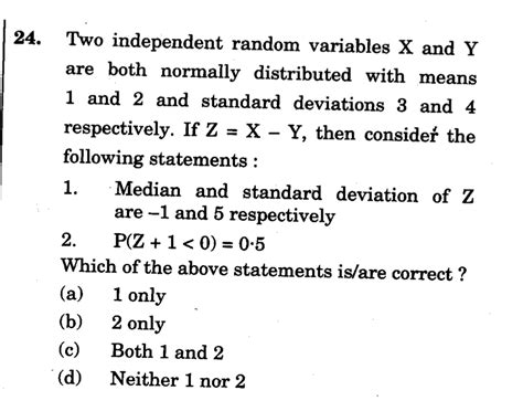 Solved 24 Two Independent Random Variables X And Y Are Both
