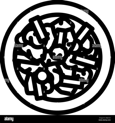 Dak Galbi Korean Cuisine Line Icon Vector Illustration Stock Vector Image And Art Alamy
