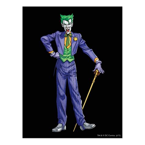 Joker Stands With Cane Postcard Zazzle