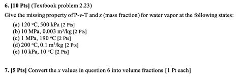 Solved 6 [10 Pts] Textbook Problem 2 23 Give The Missing