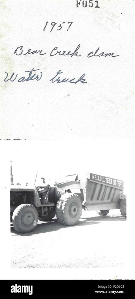 English Photograph Of A Nello L Teer Co Worker Driving A Water Truck 1957 Nello L Teer