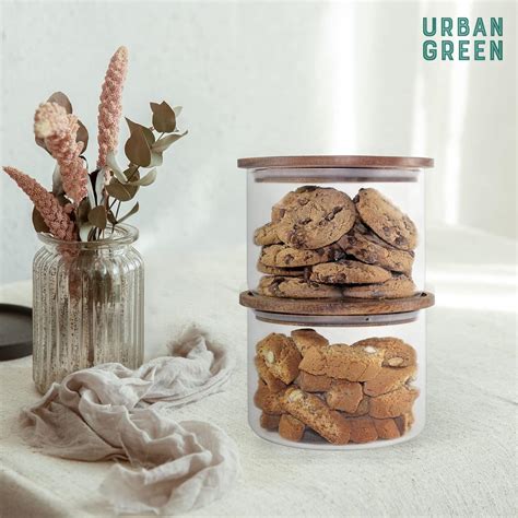 Buy Glass Jars With Airtight Lids Glass Food Storage Containers With Wood Lids Large Airtight