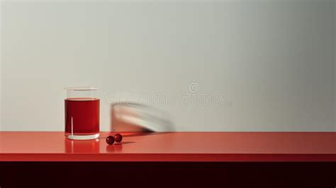 Cranberry Juice On Table With Minimalist Varied Angles Photography