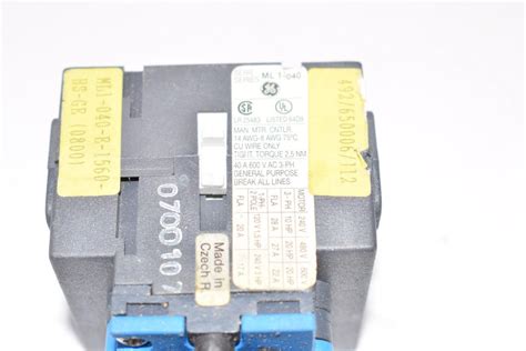 General Electric Ml 1 040 Manual Motor Controller Switch 40 Amp 600vac