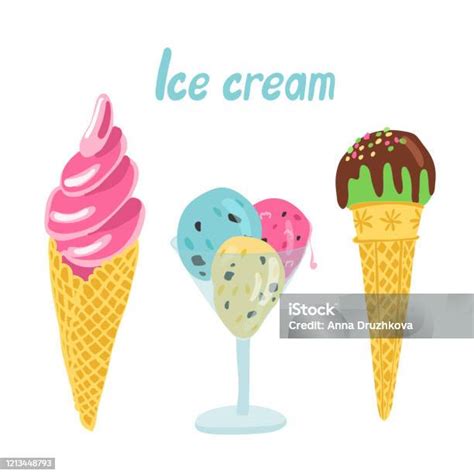 손으로 그린 글자 아이스크림 세트 개체 그룹에 대한 스톡 벡터 아트 및 기타 이미지 개체 그룹 냉동된 냉동식품 Istock