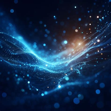 Premium Photo Abstract Background With Bokeh Effect Featuring Blue Luminous Particles