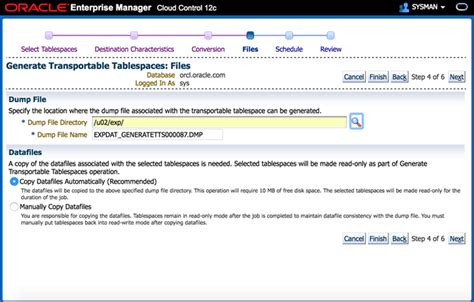 transportable database tablespaces