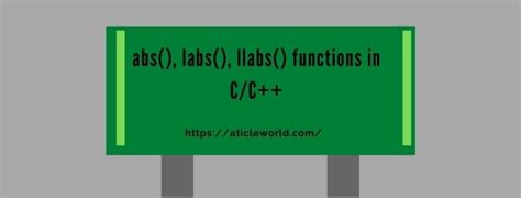 Abs Labs Llabs Functions In Cc Aticleworld