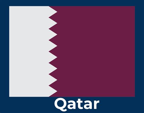 Qatar Flag Vector Illustration Qatar Flag In Official Color Vector