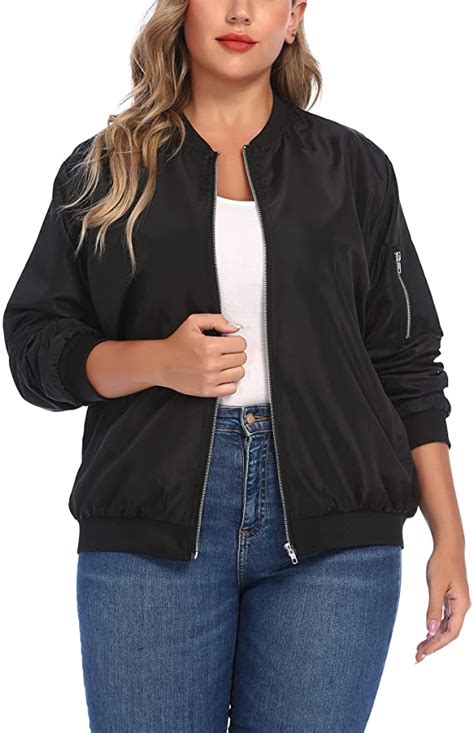 Womens Jacket Plus Size Bomber Jackets Lightweight Wf Shopping