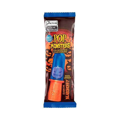 Pote Pirulito Pop Monsters Blueberry 18 Unidades Best Pop Ifcat Toystore
