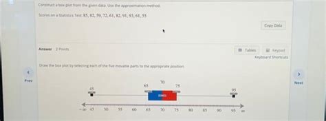 solved prev construct a box plot from the given data use