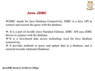 Computer Science Java Jdbc PPT