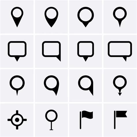 Vector Map Pointer Icons Set — Stock Vector © Roxiller 45509943