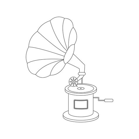 Vieux Gramophone Illustration De La Bonne Vieille Musique Du Gramophone