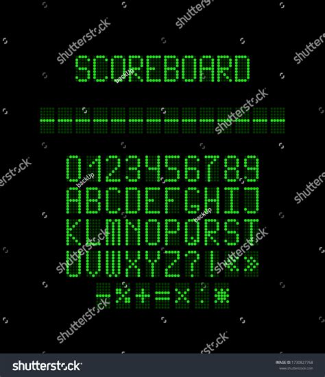 Green Led Scoreboard Font Vector Realistic Stock Vector Royalty Free