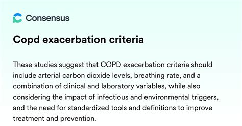 Copd Exacerbation Criteria Consensus Academic Search Engine