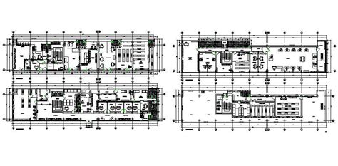 Ground First Second And Third Floor Layout Plan Details Of Office Building Dwg File Cadbull
