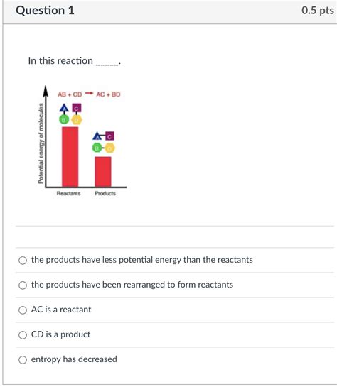 Answered Question 1 In This Reaction Potential Bartleby