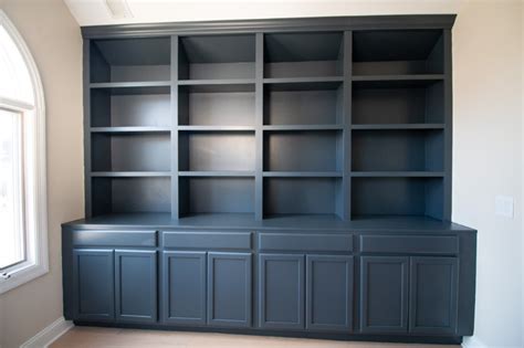 Painting Diy Built Ins Dark Blue The Diy Playbook Painted Built Ins