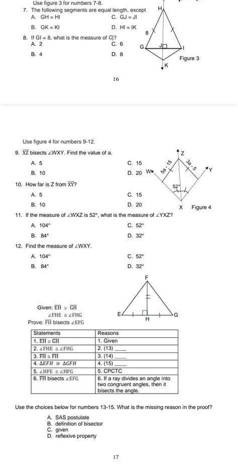 Solved Use Figure 3 For Numbers 7 8 7 The Following Segments Are Equal Length Ex A Gh Hi C