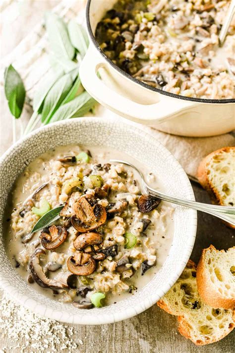 Mushroom Barley Soup • Jewish Deli Style