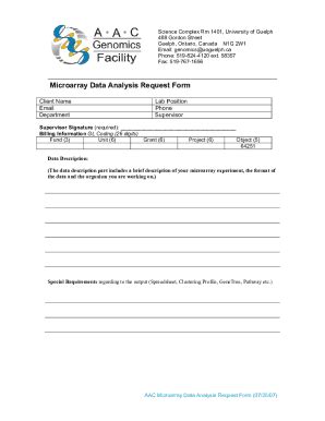 Fillable Online AAC Microarray Data Analysis Request Form Fax Email