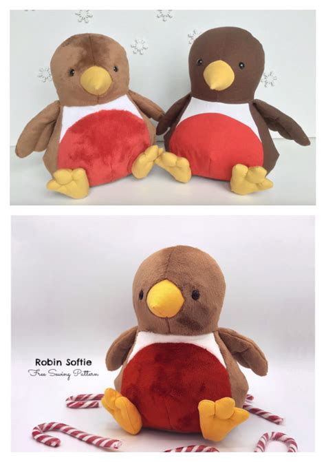 Chubby Robin Softie Free Sewing Pattern Fabric Art Diy