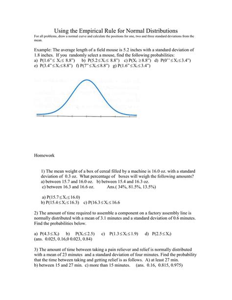 Normal Distribution Worksheet With Answers Printable Word Searches