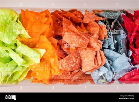 Colors Of Crackers Chips In A Tube Chips In A Glass Container