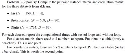 Problem Points Compute The Pairwise Distance Chegg