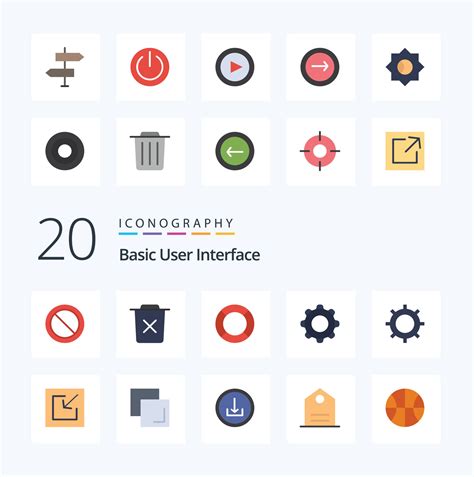 20 Basic Flat Color Icon Pack Like Direction Arrows Trash Arrow Ui