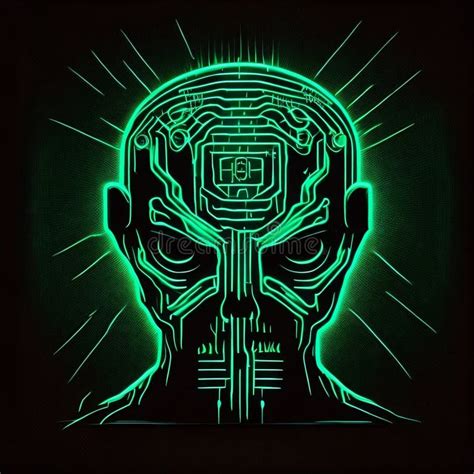 Evil Artificial Intelligence Humanoid Alien Robot Robot With Artificial Intelligence Stock