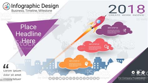 비즈니스 인포 그래픽 템플릿 중요 시점 시간 표시 막대 또는 프로세스 순서도 3 옵션 회사 가치를 정의 하는 전략적 계획도로 지도 사실과 통계를 만들기 위해 프로젝트