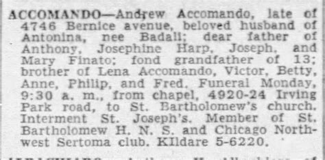 Andrea Accomando 1889 1955 Find A Grave Memorial
