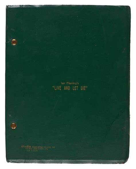 Tom Mankiewicz Live And Let Die Shooting Script 1972 Signed By Thomas Pevsner James Bond