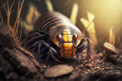 Premium Photo Portrait Of Hissing Cockroach In A Natural Environment Generative Ai