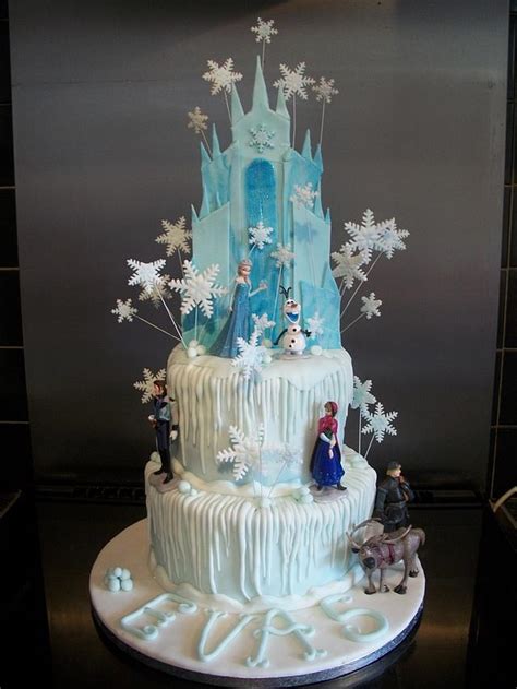 Frozen Themed Cake Decorated Cake By Totallyoffmycake CakesDecor