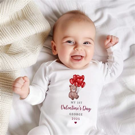 My First Valentines 1st Valentines Day Vest Sleepsuit Romper Bib
