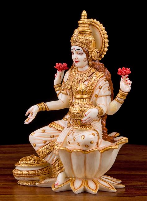 Lakshmi Ganesh Statue 18 Cm Hand Painted Cultured Marble Etsy