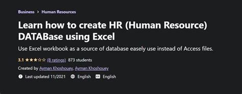 Learn How To Create Hr Human Resource Database Using Excel