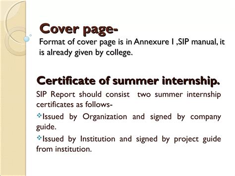 Sip Report Writing Guidelines Ppt